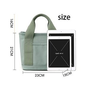 Japanese Handmade Large Capacity Multi-Pocket Handbag Canvas Crossbody Tote Bags Shoulder Purse with Zipper for Women (Green)