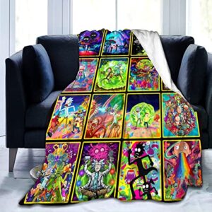 Anime Blanket Throw Cute Cartoon Blankets Super Soft Fuzz Comfortable Bedding Gifts for Kids Adults Bed Sofa Living Room 50"X40"