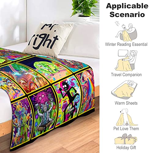 Anime Blanket Throw Cute Cartoon Blankets Super Soft Fuzz Comfortable Bedding Gifts for Kids Adults Bed Sofa Living Room 50"X40"