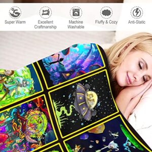 Anime Blanket Throw Cute Cartoon Blankets Super Soft Fuzz Comfortable Bedding Gifts for Kids Adults Bed Sofa Living Room 50"X40"