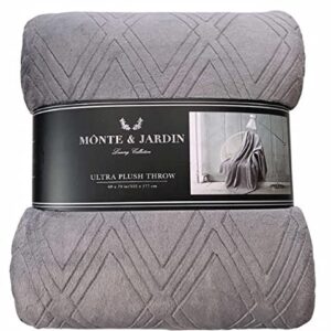 Click Image to Open expanded View Monte & Jardin Luxury Collection Ultra Plush, Cozy, & Soft Throw, Heavy Weight for Extra Warmth 60 X 70in {Grey}