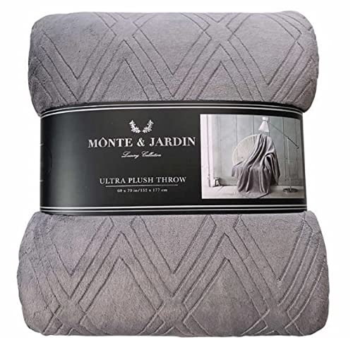 Click Image to Open expanded View Monte & Jardin Luxury Collection Ultra Plush, Cozy, & Soft Throw, Heavy Weight for Extra Warmth 60 X 70in {Grey}