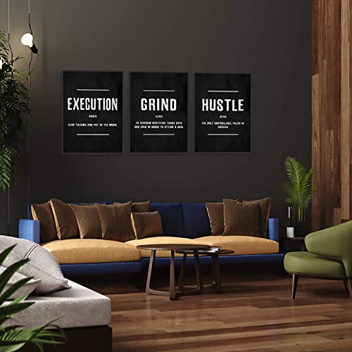 3PCS Inspirational Canvas Wall Art print,Room Decoration Aesthetic Canvas Gallery Wall Art,Motivational Office Decor Framed,Positive Quotes Poster for Living Room Bedroom 12x16Inch