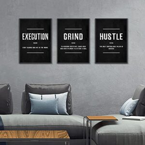 3PCS Inspirational Canvas Wall Art print,Room Decoration Aesthetic Canvas Gallery Wall Art,Motivational Office Decor Framed,Positive Quotes Poster for Living Room Bedroom 12x16Inch