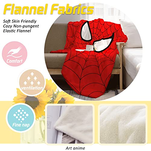 Spider Red Throw Blanket Flannel Blanket 50x60 inches Super Soft Fade Resistant Bedding Blanket for Sofa Bed Couch Office Outdoor