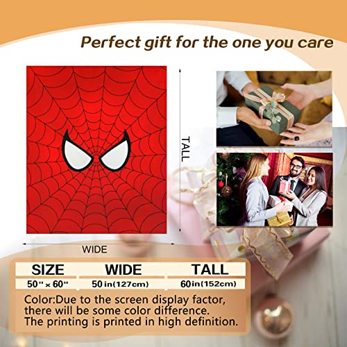 Spider Red Throw Blanket Flannel Blanket 50x60 inches Super Soft Fade Resistant Bedding Blanket for Sofa Bed Couch Office Outdoor