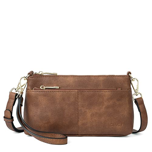 CLUCI Small Purses for Women Crossbody Bags, Cell Phone Clutch with Adjustbable Strap, Women's Leather Wristlet Purses