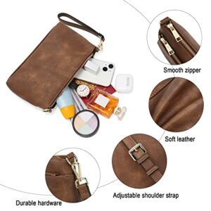 CLUCI Small Purses for Women Crossbody Bags, Cell Phone Clutch with Adjustbable Strap, Women's Leather Wristlet Purses