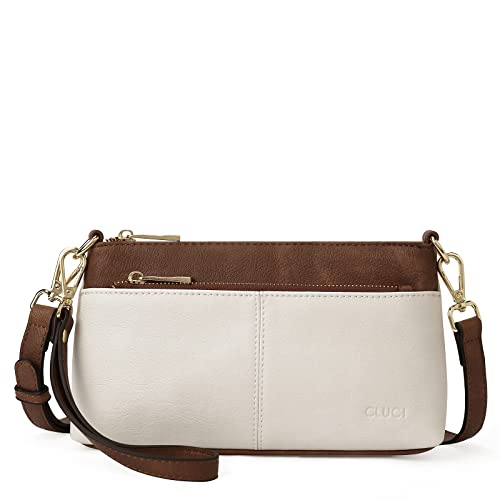 CLUCI Small Purses for Women Crossbody Bags, Cell Phone Clutch with Adjustbable Strap, Women's Leather Wristlet Purses