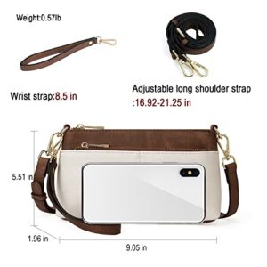 CLUCI Small Purses for Women Crossbody Bags, Cell Phone Clutch with Adjustbable Strap, Women's Leather Wristlet Purses