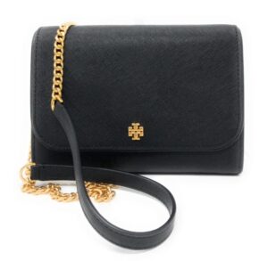 tory burch emerson chain wallet crossbody/clutch – black