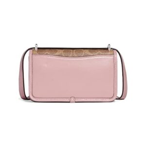 COACH Color-Block Coated Canvas Signature Bandit Crossbody Tan Powder Pink One Size