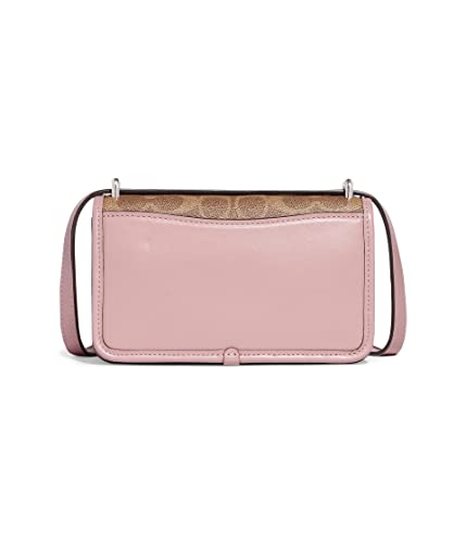 COACH Color-Block Coated Canvas Signature Bandit Crossbody Tan Powder Pink One Size