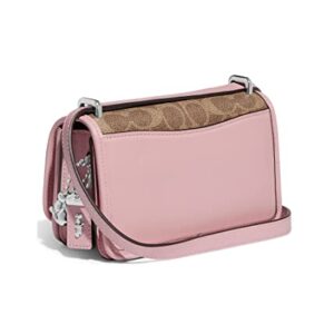 COACH Color-Block Coated Canvas Signature Bandit Crossbody Tan Powder Pink One Size