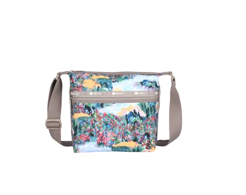 LeSportsac Scenic Brush Small Hobo Crossbody Handbag, Style 3709/Color E554, Vibrant Wildflowers & Soothing Landscapes Artfully Arranged in a Watercolor Inspired Dreamy Summer Palette