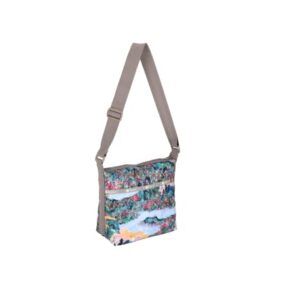 LeSportsac Scenic Brush Small Hobo Crossbody Handbag, Style 3709/Color E554, Vibrant Wildflowers & Soothing Landscapes Artfully Arranged in a Watercolor Inspired Dreamy Summer Palette