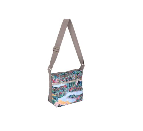 LeSportsac Scenic Brush Small Hobo Crossbody Handbag, Style 3709/Color E554, Vibrant Wildflowers & Soothing Landscapes Artfully Arranged in a Watercolor Inspired Dreamy Summer Palette