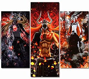 Anime Canvas Wall Art Manga Swords Ichigo Kurosaki Soul Reaper 5 Pieces HD Pictures Print for Living Room Home Bedroom Playroom Decor Unframed