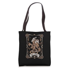 tarot card krampus – horror krampus christmas demon tote bag