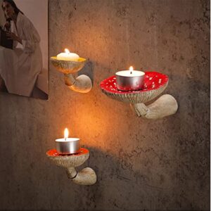 Mushroom Hanging Shelves Cute Mushroom Wall Floating Shelf Whimsical Mushroom Room Decor Wall Mounted Mushroom Hanging Shelves for Bedroom Living Room Bathroom Kitchen (3 Pcs, Mixed Sizes)