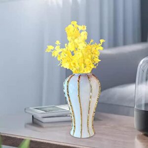 Porcelain Ginger Jar Storage Organizer Decoration Handicraft Floral Display Ceramic Flower Vase Temple Jar for Office Party Home Livingroom Bedroom Weddings Desk