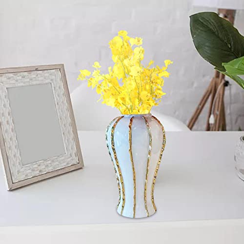 Porcelain Ginger Jar Storage Organizer Decoration Handicraft Floral Display Ceramic Flower Vase Temple Jar for Office Party Home Livingroom Bedroom Weddings Desk