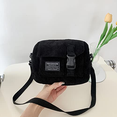 CLBDBAG Corduroy Crossbody Bag for Women,Corduroy Sling Bag,Adjustable Strap Women Shoulder Bag Y2K Bag for Travel Office Female Winter Satchels