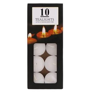 10pcs Tea Lights Candles Unscented Tealight Candles Long Lasting Tea Candles Smokeless Dripless Small Votive Mini Candles Mess Free Candles for Home Decorative, Shabbat, 4.5 Hours, White