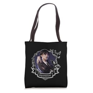 wednesday nevermore frame wednesday tote bag