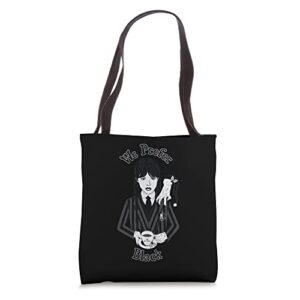 wednesday we prefer black holiday tote bag