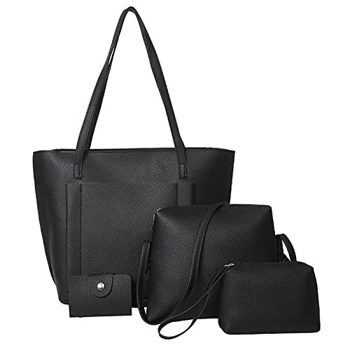 GONEBIN Women Leather Purses and Handbags for Women Fashion Tote Bags Shoulder Bag Top Handle Satchel Bags Purse Set 4pcs