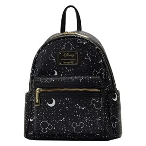 loungefly disney mickey constellation all over print glow in the dark double strap shoulder bag purse