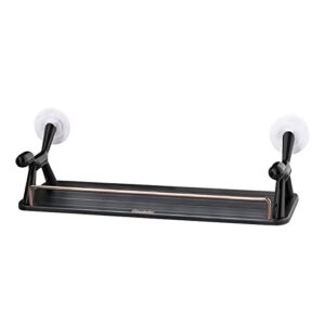 hisucbetter floating shelf wall mounted, wall shelves for bedroom, bathroom, living room, kitchen, laundry room storage & decoration, l15.75xd4.72in, black metal floating shelves.