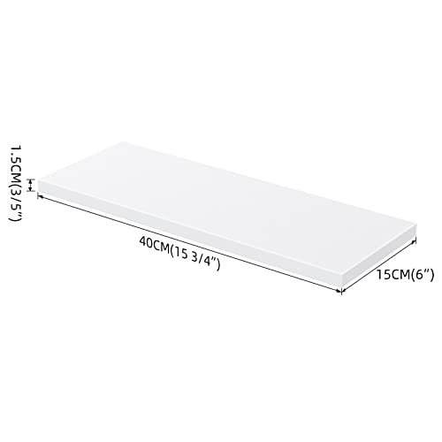 Homaz life Floating Shelves Wall Mounted Set of 2, Storage Decor Shelves for Living Room Bedroom Garage Hallway, White