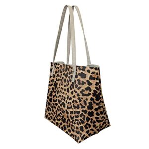 Xpyiqun Leopard Print Leather Handbag Tote Purse for Women Large Capacity Work Shoulder Bags with Pouch Cheetah Heavy Duty Bucket Bags Top-handle Satchel Hobo Bags