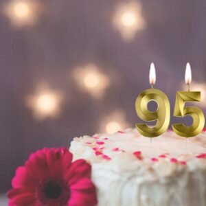 Gold 95th & 59th Birthday Candles,Gold Number 95 59 Cake Topper for Birthday Decorations Party Decoration