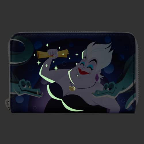 Loungefly The Little Mermaid Ursula Lair Glow Zip Around Wallet