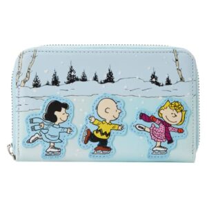 loungefly peanuts charlie brown ice skating zip around wallet