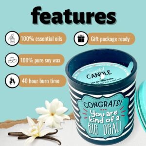 Congratulations Candle Gifts - Scented Candles for Women - Relaxing Candle Gift - Friendship Candle, Coworker, Best Friend, Promotion, Graduation Gift - Stress Relief Candle for Her