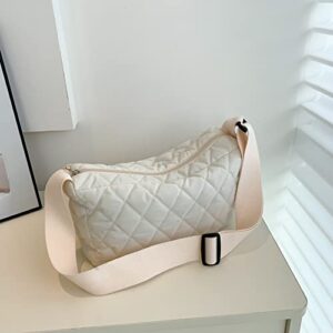 Lushandy Quilted Shoulder Bags Women Crossbody Bag Tote Handbags Fashion Nylon Solid Color Autumn Winter