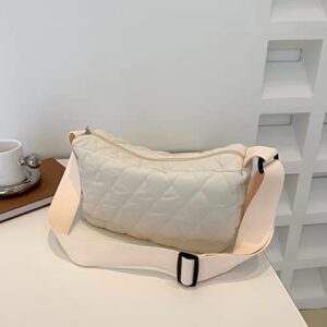 Lushandy Quilted Shoulder Bags Women Crossbody Bag Tote Handbags Fashion Nylon Solid Color Autumn Winter