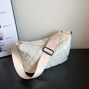 Lushandy Quilted Shoulder Bags Women Crossbody Bag Tote Handbags Fashion Nylon Solid Color Autumn Winter