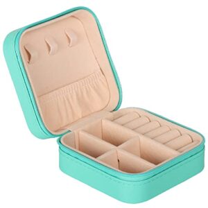 gotdya travel jewelry case,small pu leather portable jewelry box for organized and storing jewelry,tiffany blue