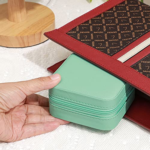 GOTDYA Travel Jewelry Case,Small PU Leather Portable Jewelry Box for Organized and Storing Jewelry,Tiffany Blue