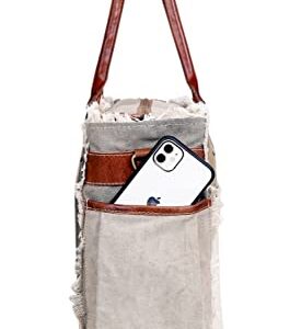 Ruzioon Upcycled Canvas & Cowhide Hand Bag, Canvas & Cowhide Weekender Bag, Canvas Tote Bag, Canvas Shoulder Bag for Women’s