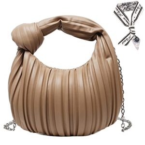 elda knotted clutch crossbody purse for women cloud handbag fashion dumpling bag ruched pouch bag