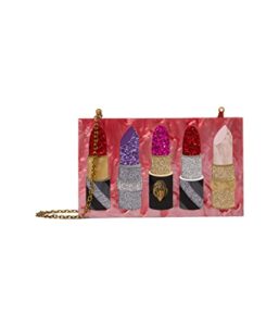 kurt geiger london lipstick clutch fuchsia combo one size