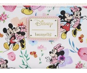 Loungefly Disney Mickey Minnie Mouse Wallet Zip Clutch AOP Floral