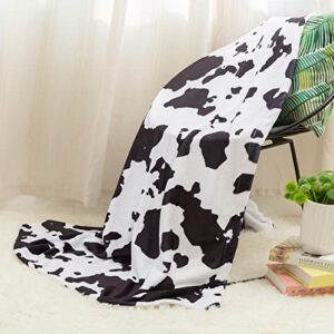 chifave Cow Print Blanket Fleece Black and White Cow Throw Blanket for Kids Adults Soft and Worm Blanket for Bed, Couch, Sofa All Season (Cow Print 50"x60")