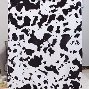 chifave Cow Print Blanket Fleece Black and White Cow Throw Blanket for Kids Adults Soft and Worm Blanket for Bed, Couch, Sofa All Season (Cow Print 50"x60")